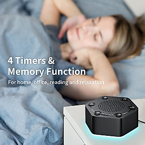 WowSleep High Fidelity White Noise Sound Machines with 30 Unique Non-Looping Soothing Sounds 12 Colors Night Light 4 Timers 10-Level Brightness 32-Level Volume and Memory Function