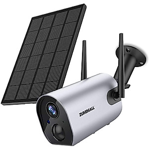 ZUMIMALL Security Cameras Wireless Outdoor - 2K Solar Powered Security Camera with 3MP Color Night Vision, Outdoor WiFi Surveillance Camera /2 Way Talk/PIR Motion Detection/Spotlight/IP66 Waterproof