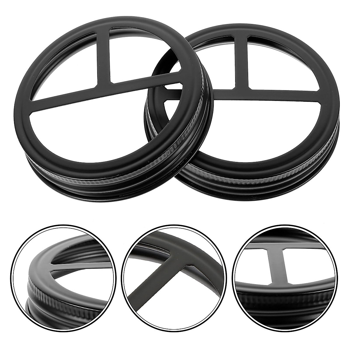 Alipis Mason Jar Bathroom Lids 2pcs Mason Jar Toothbrush Holder Lid Stainless Steel Toothbrush Cup Lids Rings Mason Jar Lid Bottle Cover Rings Apothecary Storage Jars Lids