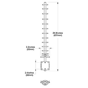 Yagi WiFi Antenna 2.4GHz (15dBi) Outdoor Directional Signal (H:30° V:25°) Long Distance Range (High-Gain Weatherproof) Wireless Network (Pole Mount) N-Female Pigtail Connector Tupavco TP512