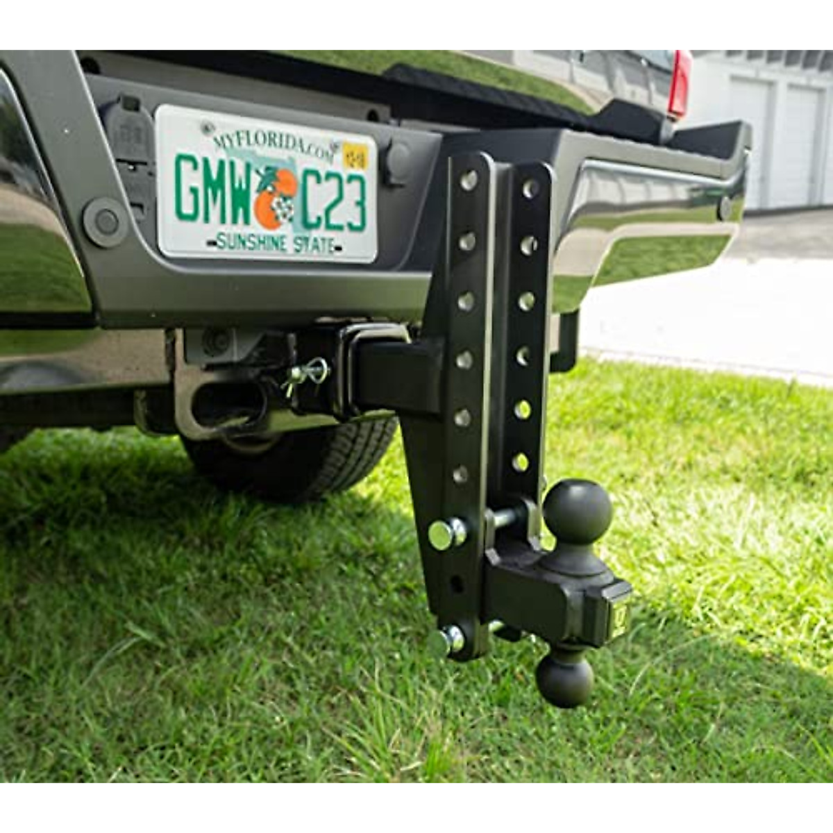 BulletProof Hitches 2.5" Adjustable Extreme Duty (36,000lb Rating) Offset 4" & 6" Drop/Rise Trailer Hitch with 2" and 2 5/16" Dual Ball (Black Textured Powder Coat, Solid Steel)