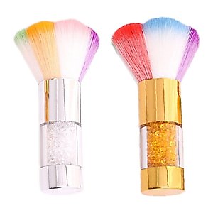 Beaupretty 2 Pieces Cosmetics Brush Nail Art Dust Powder Remover Brush Makeup Brush Fingernail Brush Nail Brush for Cleaning Fingernails