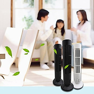 Holibanna Tower Fan Mini Portable Desk Fan Oscillating Fan Usb Cooling Air Conditioning Purifier Fan Personal Small Bladeless Fan for Bedroom Home Office Desktop Black