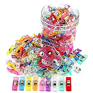 Otylzto Sewing Clips, 100 Pcs with Plastic Box, Premium Quilting Clips for Supplies Crafting Tools, Assorted Colors Plastic Clips for Crafts, Plastic Clip for Craft,Sew Clip,Sew Clips,Sewing Notions