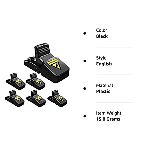 FNEU Mouse Trap Mouse Traps Indoor Mice Trap Mouse Traps Outdoor Mouse Traps for House 6 Packs,Black