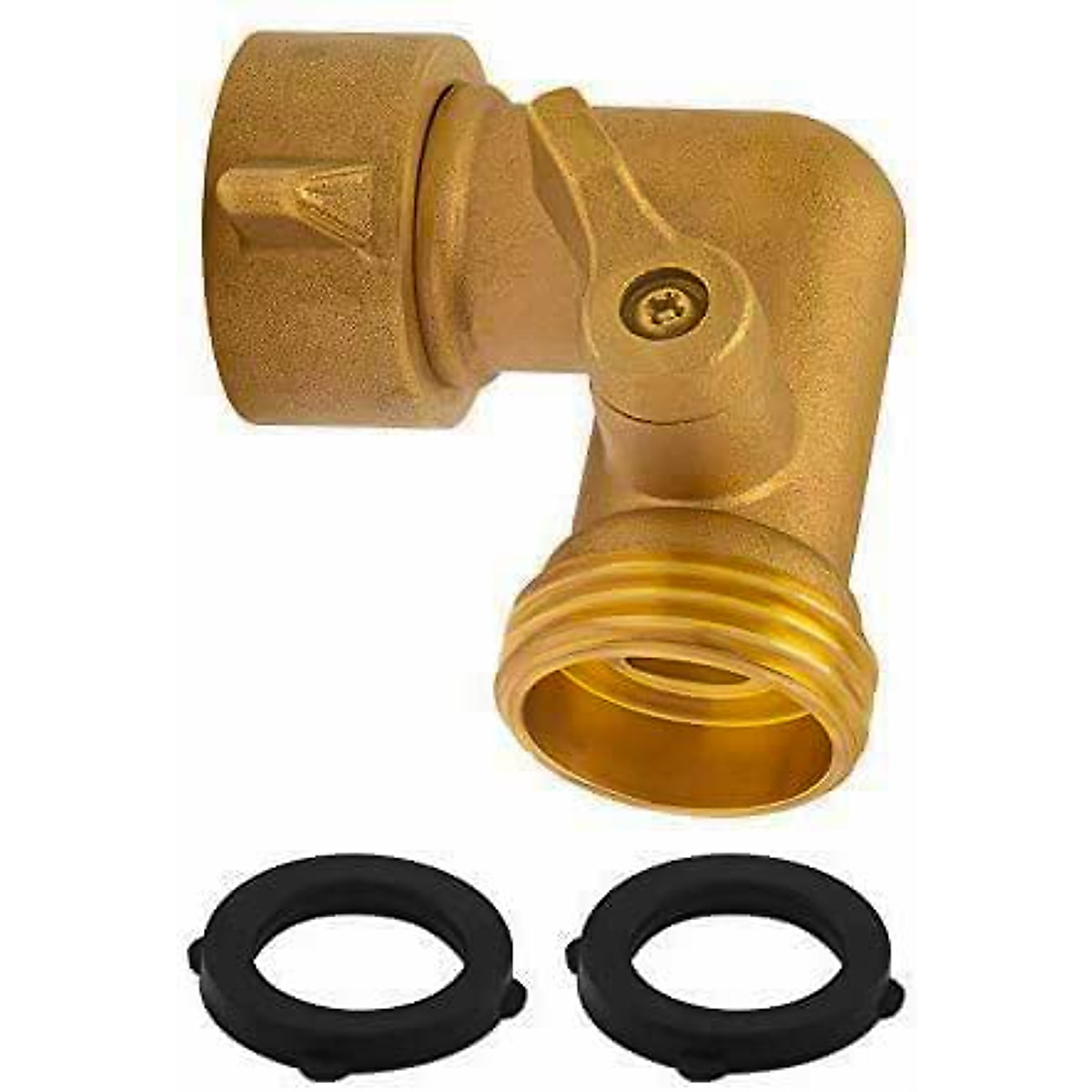 Morvat Hose Elbow Connector 90 Degree, Water Hose Elbow Connector, Brass Elbow Hose Connector, Garden Hose Connector, Solid Brass Elbow Shaped Water Spigot with ON/Off Shutoff Valve…