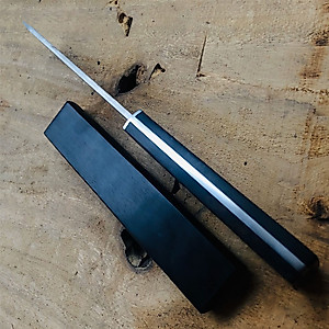 MADSABRE Handmade Custom Classic Japan Samurai Tanto Fixed Blade Katana 268 Floors Damascus VG10 Steel Outdoor Tactical,Combat,Hunting,Survival Knives +Wooden Sheath (Silver -D2 Steel)