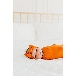 Large Premium Knit Baby Swaddle Receiving Blanket "Blaze" by Copper Pearl