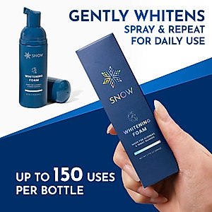 SNOW Teeth Whitening Foam - Gentle Teeth Whitening for Aligners and Night Guards Cloud-Like Spray Foam, Oral Personal Care with Hydroxyapatite and Arginine for The Teeth Enamel, 1.7fl. oz.