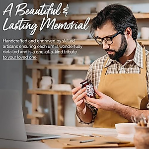 Red Rose Urn - Small Urn for Human Ashes Keepsake - Capacity 3 cu in - Height 2.9 in - Red Urn for Women Men with Box & Bag - Honor Your Loved One with Handcrafted Mini Cremation Urn for Ashes