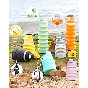 Nefeeko Collapsible Water Bottle, 26oz Silicone Foldable Water Bottles Leakproof BPA Free Travel Water Bottles with Carabiner, Portable Sport Water Bottles for Camping,Hiking Outdoor Indoor Sport