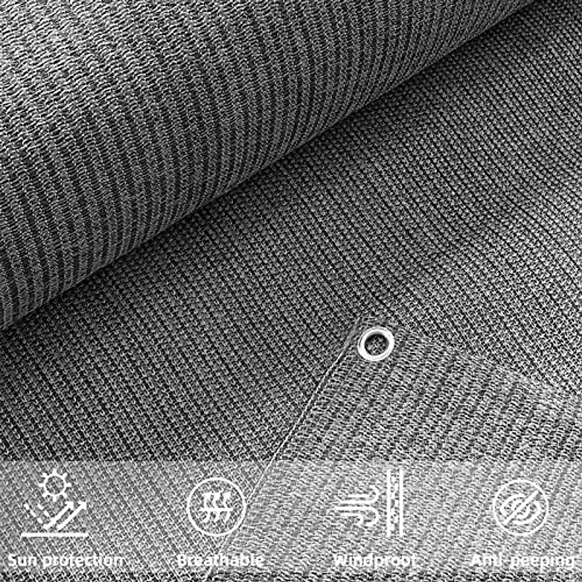 SUNNY GUARD 3'x10' Brown Grey Balcony Privacy Screen Fence Apartments Railing Cover Heavy Duty Mesh Windscreen for Outdoor,Backyard,Patio,Deck Privacy