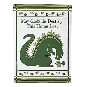 getDigital Dish Cloth May Godzilla Destroy This Home Last - A funny Home Blessing Kitchen Towel for Geeks and Monster Movie Fans - 100% Cotton, Absorbent and Machine Washable