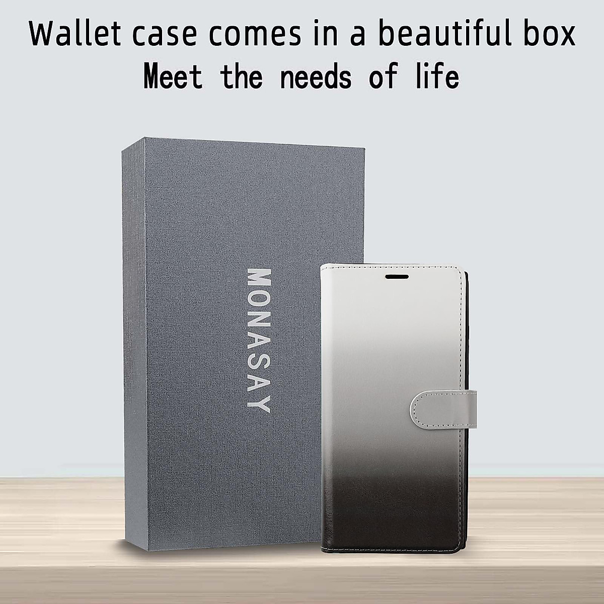 MONASAY Wallet Case Compatible for iPhone 11, 6.1-inch, [Glass Screen Protector Included] [RFID Blocking] Flip Folio Leather Cell Phone Cover with Credit Card Holder, Dreamlikes