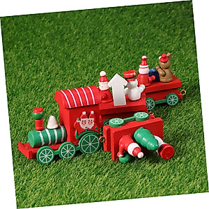 BESTOYARD 2pcs Christmas Ornaments for Kids Miniature Train Christmas Train Decorations Xmas Train Toy Miniature Christmas Train Mini Christmas Train Wood Bamboo Child Model Christmas Tree