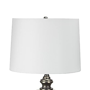 Decor Therapy Redmond Glass Font Steel Floor Lamp, Aged Pewter, Antique Mercury Glass