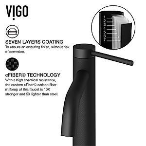 VIGO Madison 8'' H Single Handle Single-Hole Bathroom Faucet in Matte Black-VG01044MB