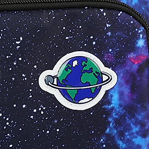 GLOOMALL Starry Sky Kids Trolley Rolling Backpack Primary School Bookbag with Wheels Travel Luggage (Black Blu Starry Sky)