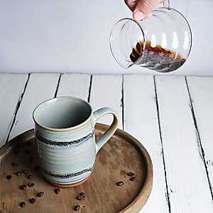 Bosmarlin Extra Large Ceramic Coffee Mug, 23 Oz, Dishwasher and Microwave Safe, Oversized Big Tea Cup for Office and Home (Turquoise Blue, 1)