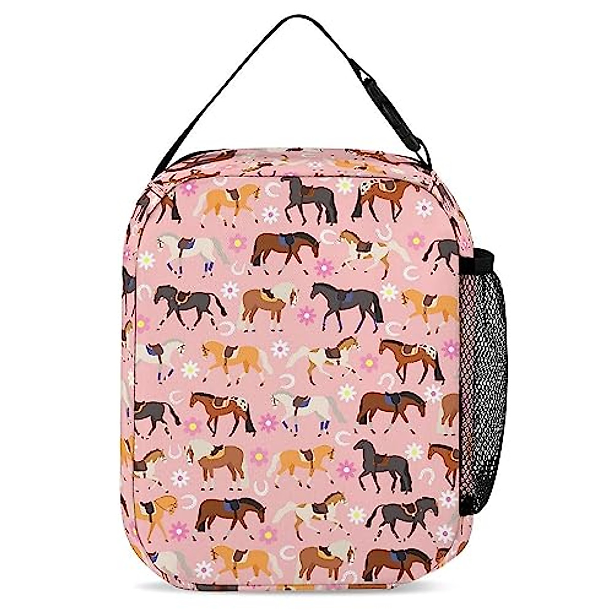 DTCCET 3PCS Cartoon Horse Backpack Set, Horse Laptop Bag Cute Shoulders Backpack with Lunch Bags, Horse Lovers Daypack(Horse)