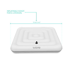 Wave Spa Inflatable Hot Tub Cover for Square 4 Person Hot Tub, Energy Saving, Thermal Efficient, Protective Rain Overflow Cover