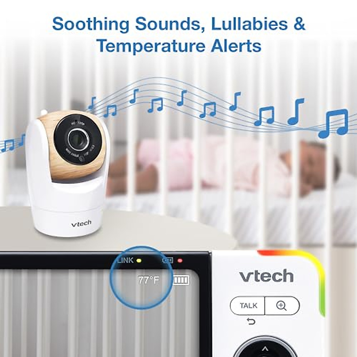 VTech VM928HD 5” 720p HD Display, Super 110 Wide Angle View Baby Monitor, Remote Pan-Tilt-Zoom,Night Vision, Up to 1000ft Range, Temperature Sensor, 9 Soothing Sounds & Lullabies,2-way Talk, No WiFi