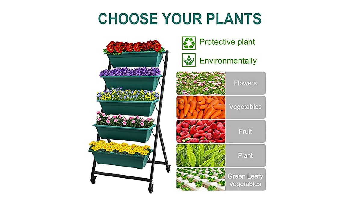 Grow Easy: EDOSTORY 4.5FT Vertical Garden Planter with Tools