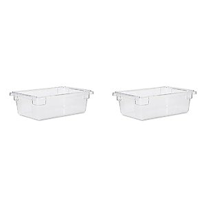 Rubbermaid Commercial Products,Polycarbonate Food Storage Box/Tote for Restaurant/Kitchen/Cafeteria, 3.5 Gallon, Clear (FG330900CLR) (Pack of 2)