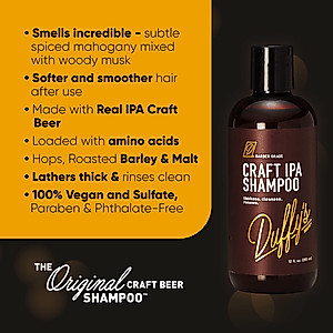 Duffy's Brew Beer Shampoo, 12 Ounce Hair Care Made with Premium IPA Craft Beer, Hair Shampoo that Nourishes, Thickens, and is Color Safe