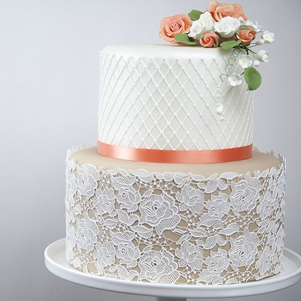 Global Sugar Art Rose Damask Silicone Lace Mat by Chef Alan Tetreault