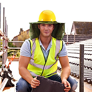 Jovitec 2 Pieces Hard Hat Neck Sun Shade Neck Protection Full Brim with Reflective Strip Green Camouflage Hard Hat Neck Shade for Cover Summer Sun