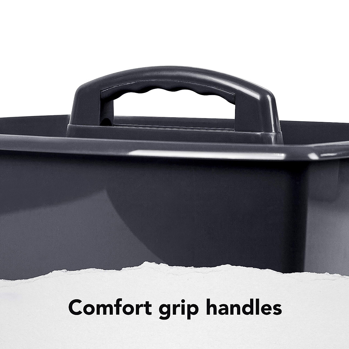 Storex 2-Compartment Large Caddy – Multipurpose Classroom Organizer with Handle, Black, 1-Pack (00973A06C)