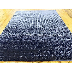 Unique Loom Del Mar Collection Area Rug-Transitional Inspired with Modern Contemporary Design, Rectangular 9' 0" x 12' 2", Blue/Navy Blue