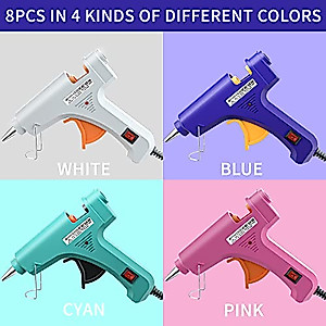 Mini Hot Glue Gun Set for Class Project, Small Glue Gun Kids Hot Melt Arts Craft DIY Glue Gun for Crafts School DIY Arts Home Quick Repairs (Multicolored 8 Pieces)
