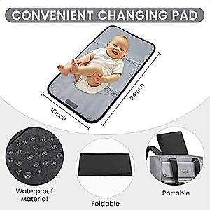 LOVEVOOK Diaper Bag Backpack,Diaper Bag Tote with Insulated Pockets,Baby Bag with Changing Pad,Baby Diaper Bag with Pacifier Case,Fashion Work Backpack for Women