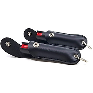 POLICE MAGNUM Mini Pepper Spray Self Defense- Max Heat Strength OC Spray- 2 Pack 1/2 ounce Holster Keychains (Black)