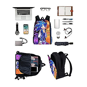 Wavlienv Cartoon 3PCS Backpack Travel Backpack Sports Backpack for Boys and Girls Game Fans Gift 2-One Size