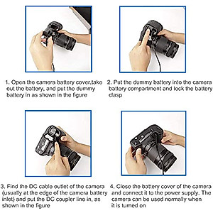 ACK-E6/ACE6N DR-E6 Continuous Power Adapter LP-E6 Dummy Battery for Canon EOS 70D 80D 90D 5Ds 5Ds R 5D Mark II III IV 6D 6D Mark II 7D 7D Mark II 60D 60Da EOS R R5 R6 R7 Cameras by Tengdaxing