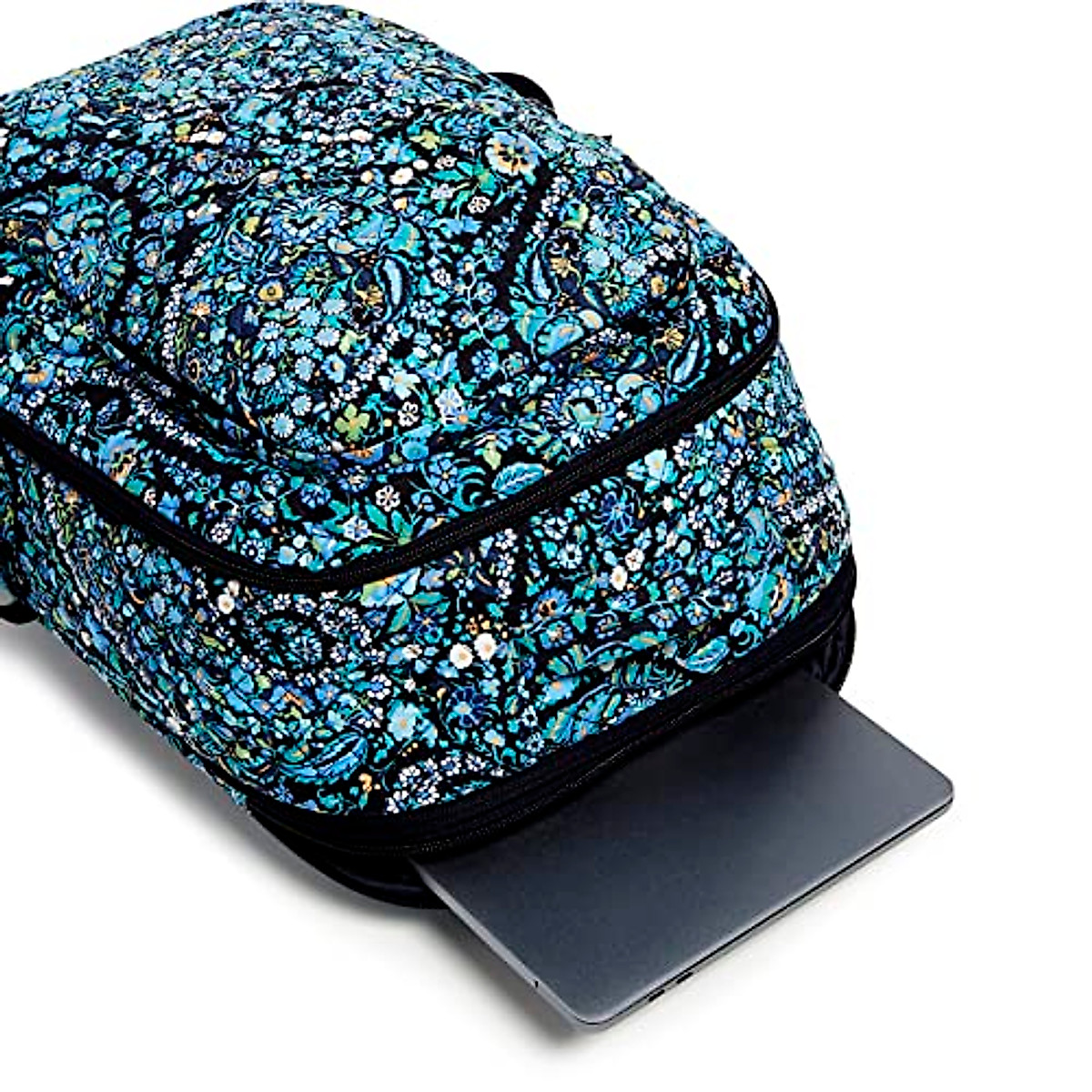 Vera Bradley Women's Cotton Large Travel Backpack Travel Bag, Dreamer Paisley - Recycled Cotton, One Size