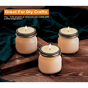 Rainforce Small Glass Mason Jars 8 oz 30 Pack With Silver Lids -1/4 Quart Canning/ Storage Pickling Jars For Jelly, Jam, Honey, Pickles and Spice With Free 30 Chalkboard Labels