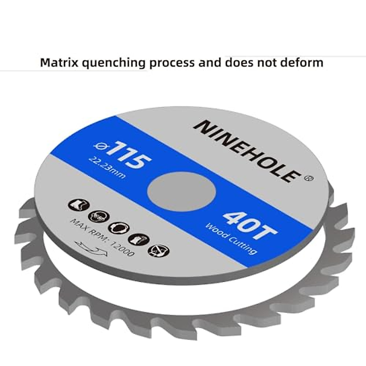 Ninehole 2pack 4-1/2Inch 40T Circular Saw Blade with 7/8-Inch Arbor, TCT Carbide Tipped Teeth for Cutting Wood Plastic Composite Materials (Reduce Ring 5/8 inch)