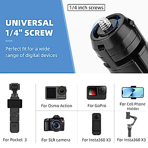 HeiyRC Mini Vlog Tripod for DJI Pocket 3 OM 4 5 Osmo Mobile 2 3, for GoPro 13 Max Hero, for Insta360 X3 X4 X2, ZHIYUN Smooth Hohem Feiyu Stabilizer DSLR Camera Desktop Tabletop Stand Grip Accessories