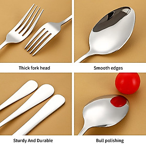 30 Piece Silverware Set Service for 6,Premium Stainless Steel Flatware Set,Mirror Polished Cutlery Utensil Set,Durable Home Kitchen Eating Tableware Set with Forks Spoons and Knives Set Silver