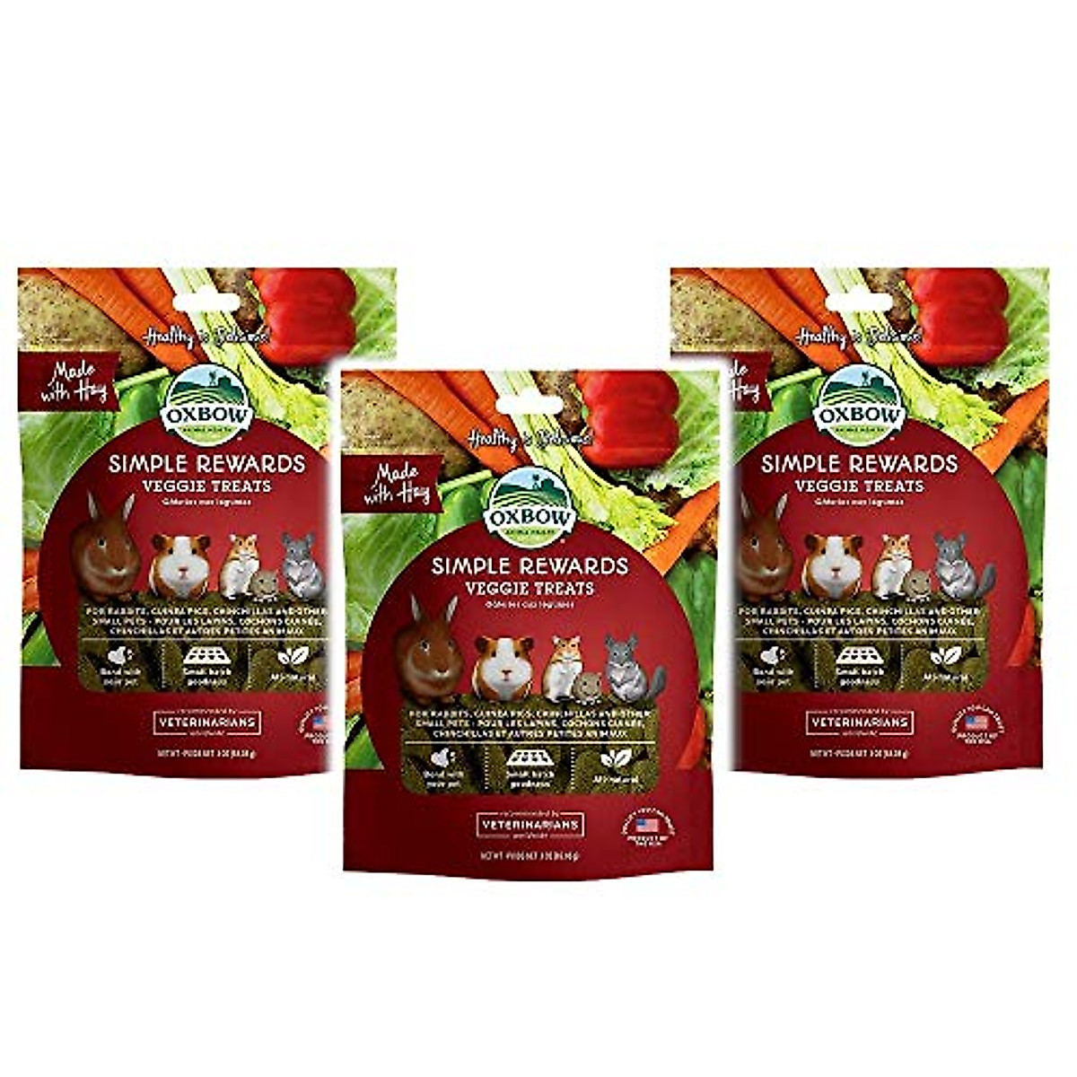 Oxbow Simple Rewards Veggie Treats For Rabbits, Guinea Pigs, Hamsters and Other Small Pets