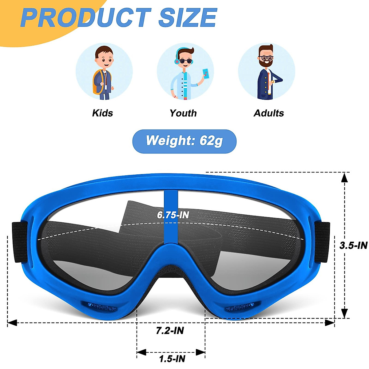 POKONBOY 4 Pack Protective Goggles Safety Glasses Eyewear Compatible with Nerf Guns for Kids Teens Game Battle (4 Colors)