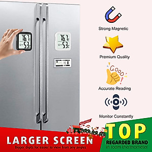 Antonki 2 Pack Room Thermometer for Home, Indoor Hygrometer Humidity Meter Gauge, Digital Temperature and Humidity Sensor Monitor for House, Terrarium, Incubator, Greenhouse - Battery Included