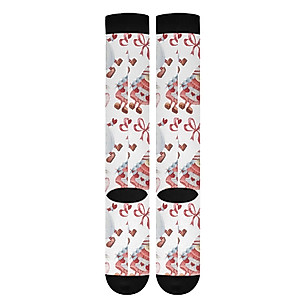 xigua Valentine's Mother's Day Cute Gnome Compression Socks 20-30mmHg Knee High Stockings for Sport Nursing - 1 Pair