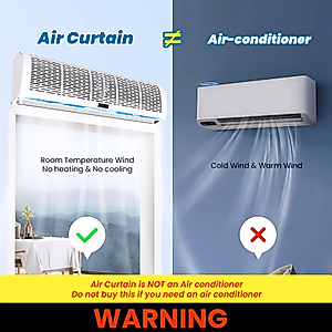 Crispaire 36'' Air Curtain, Magnetic Door Switch, Two Speeds Adjustable 1527CFM/2559FPM, Powerful Air Door, Commercial Indoor Air Fan, Super Easy Installation, 180W, Industrial 110V