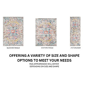 Livabliss Odelia Vintage Bohemian Area Rug, 7'10" x 10'3", Aqua