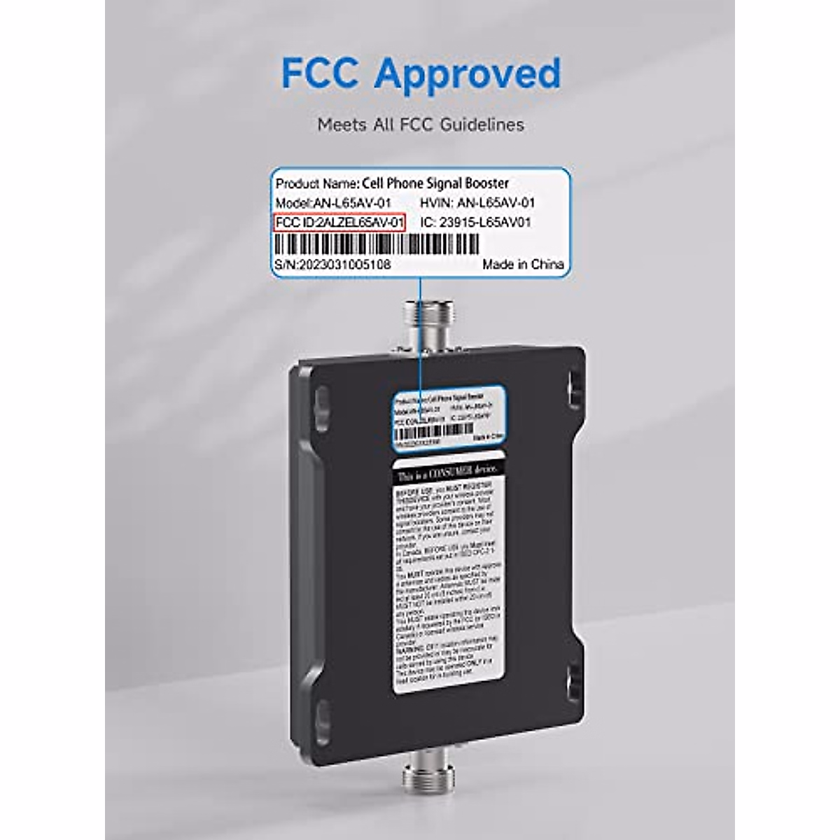Cell Phone Signal Booster for Verizon and AT&T | Up to 4,500 Sq Ft | Boost 4G LTE 5G Signal on Band 12/13/17 | 65dB Dual Band Cellular Repeater with High Gain Antennas | FCC Approved